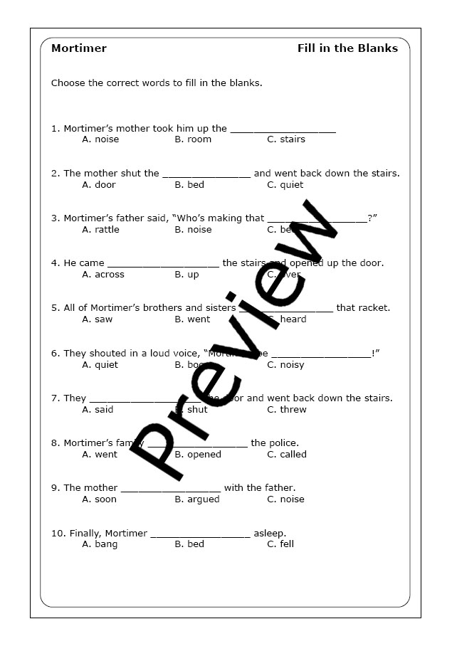 Robert Munsch "Mortimer" worksheets | Made By Teachers