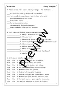 Robert Munsch "Mortimer" worksheets | Made By Teachers