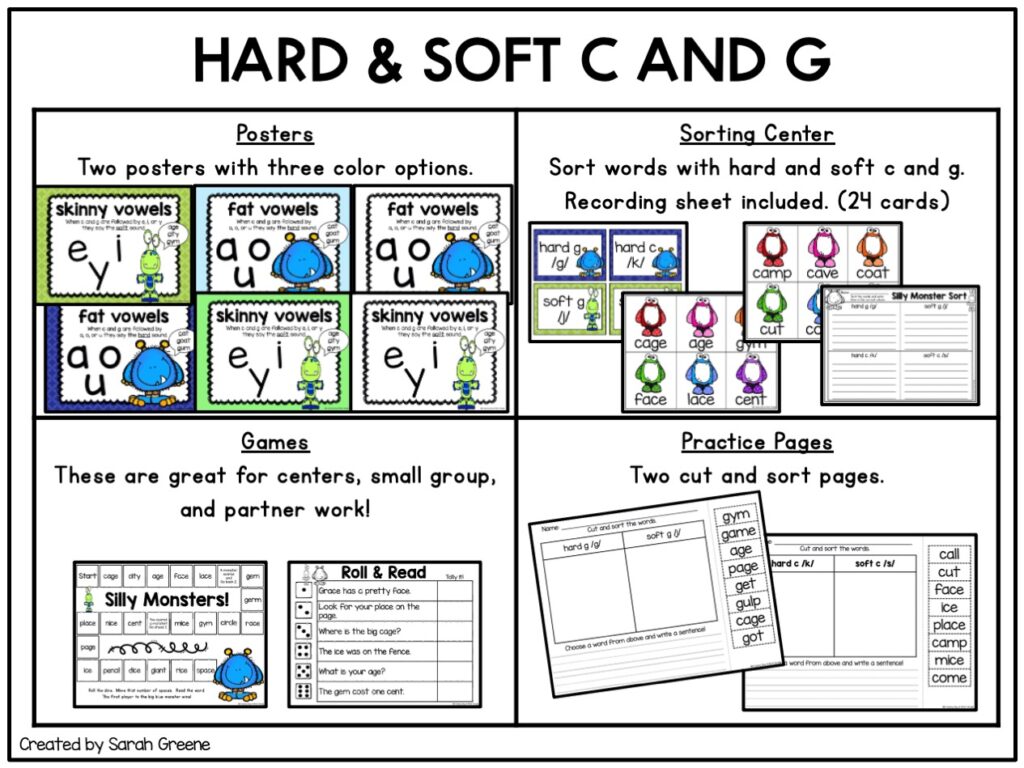 Hard and Soft C and G Printables, Center & Games | Made By Teachers