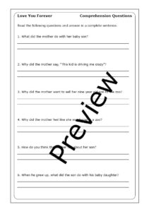 Robert Munsch "Love You Forever" worksheets | Made By Teachers