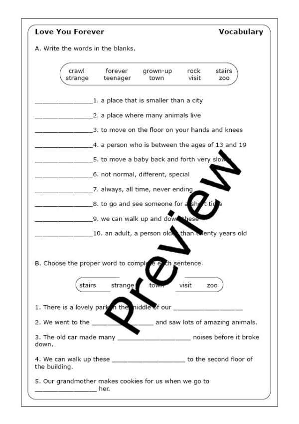 Robert Munsch "Love You Forever" worksheets | Made By Teachers