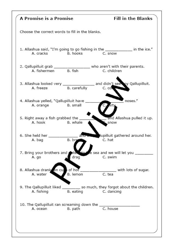 Robert Munsch "A Promise is a Promise" worksheets | Made By Teachers