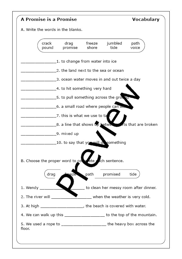 Robert Munsch "A Promise is a Promise" worksheets | Made By Teachers