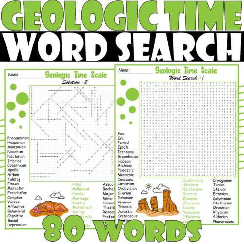 Geologic Time Scale Word Search Puzzle , Geologic Time Scale Activities ...