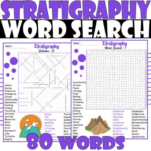Stratigraphy Word Search Puzzle , Stratigraphy Word Search Activities ...