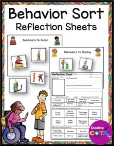 Social Emotional Learning Behavior Sort and Reflection Sheets for Older ...