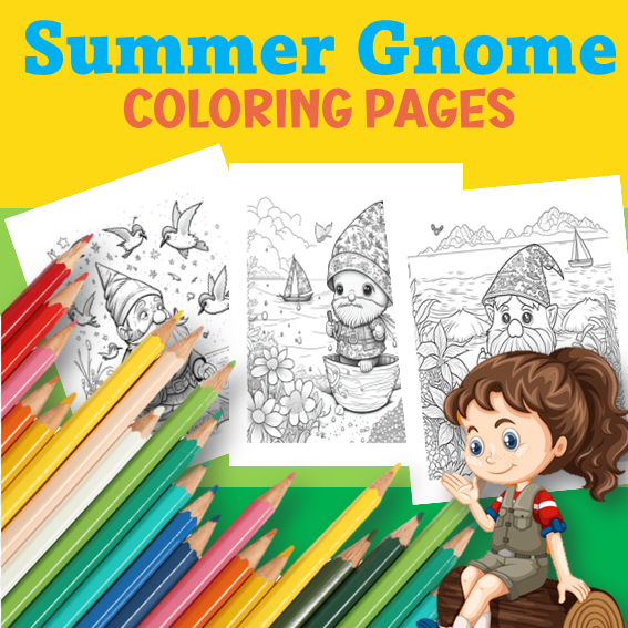 Get Creative with Summer Gnome Coloring Pages! | Made By Teachers