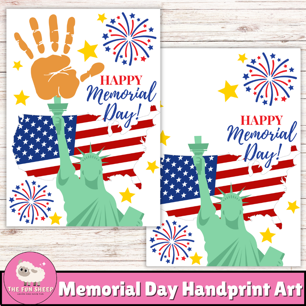 Memorial Day Handprint Art, Craft | Patriotic Keepsake, SET OF 3 | Made ...