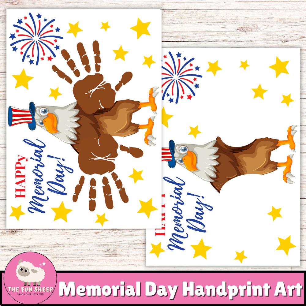 Memorial Day Handprint Art, Craft | Patriotic Keepsake, SET OF 3 | Made ...