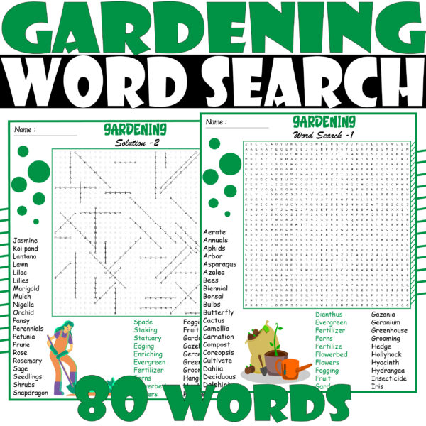 GARDENING Word Search Puzzle , GARDENING Word Search Activities | Made ...