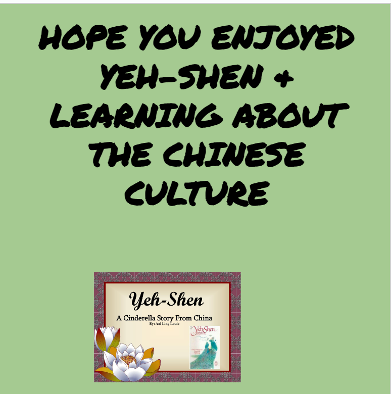 YEH-SHEN, CHINESE CINDERELLA STORY: READING LESSONS & EXTENSION ...