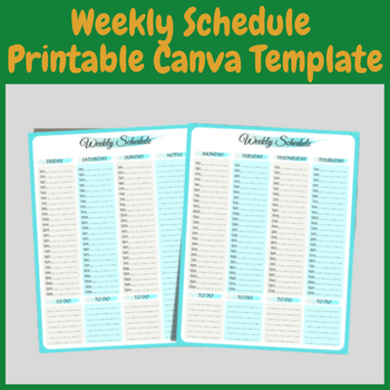 Weekly Schedule Printable Canva Template | Made By Teachers
