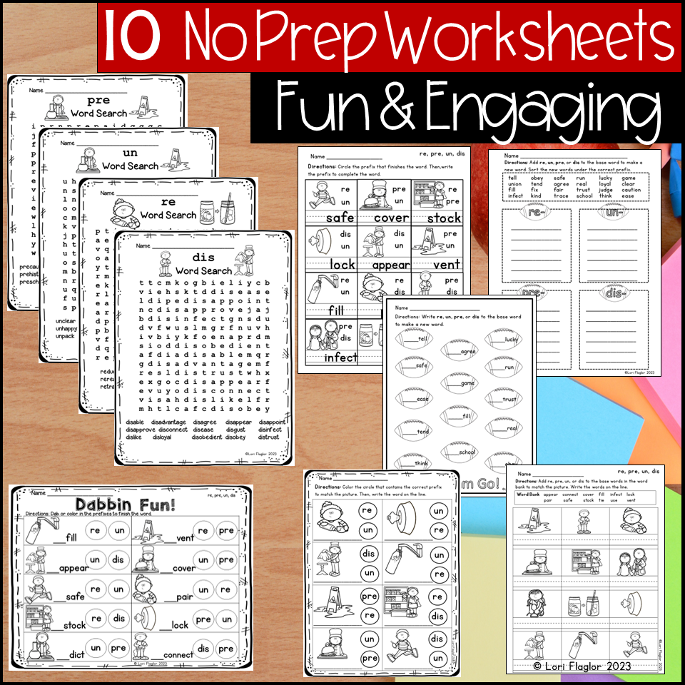 Prefixes- re, pre, un, dis Word Work Activities | Made By Teachers
