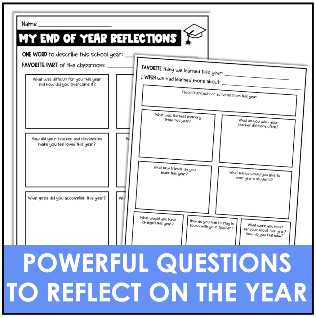 End of Year Activities - Reflection Worksheets with Memories, Goals ...