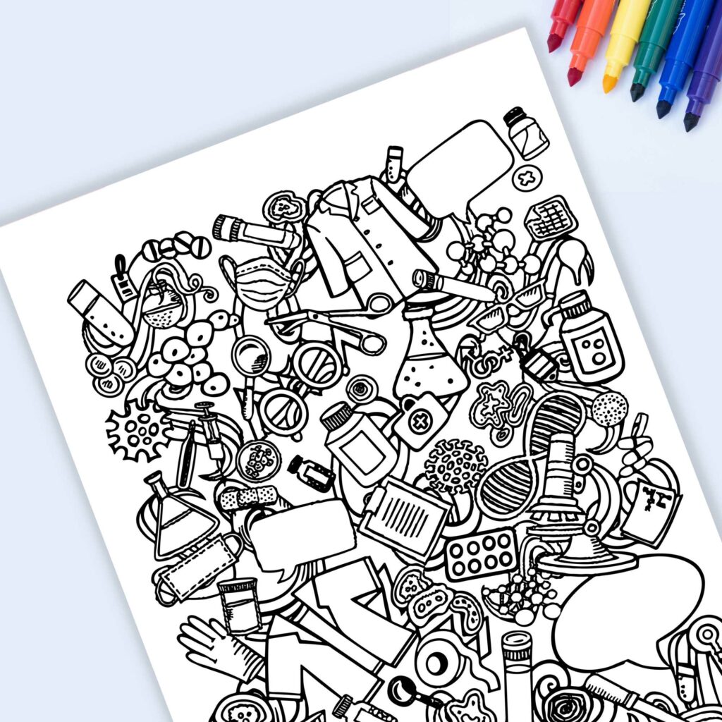 Lab Week 2023 Coloring page | Medical coloring page | Hospital coloring ...