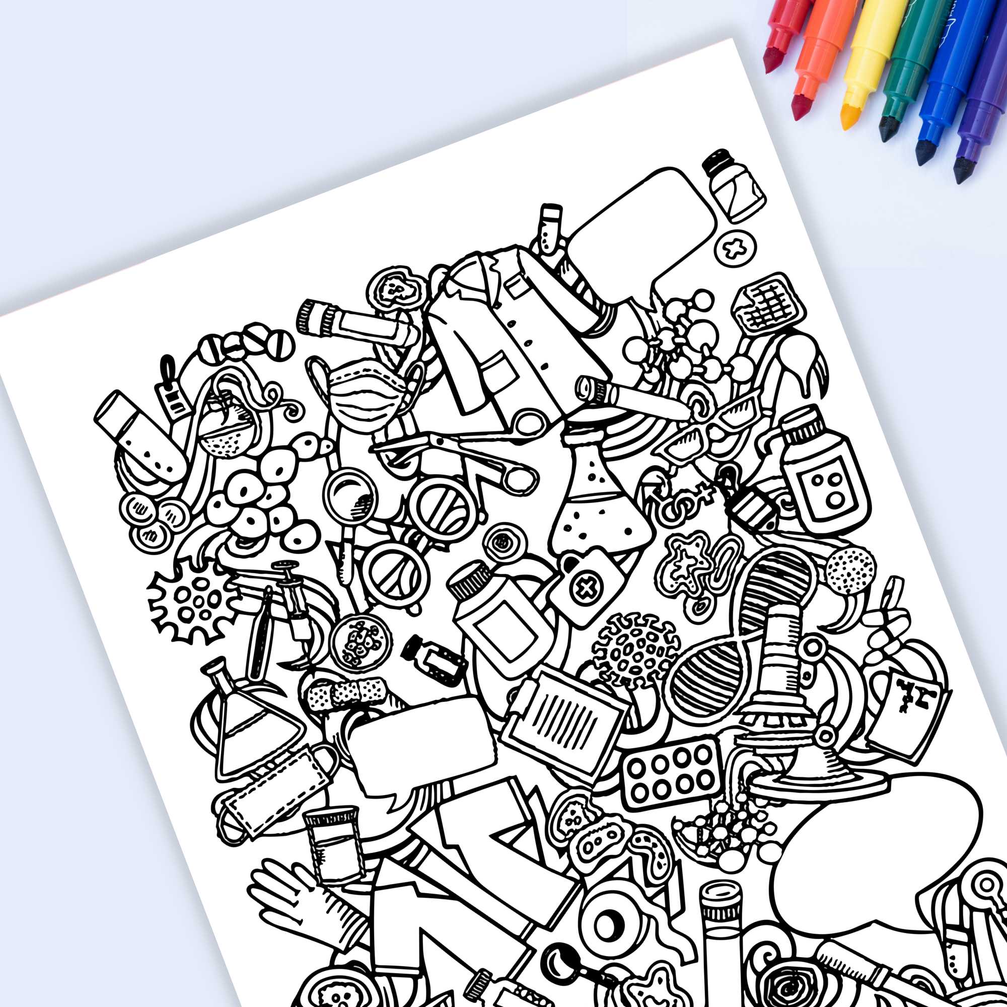 Lab Week 2023 Coloring page | Medical coloring page | Hospital coloring ...