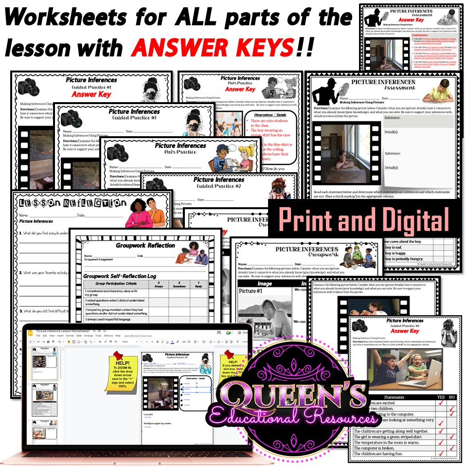 Making Inferences with Pictures Lesson, PowerPoint, and Activities ...