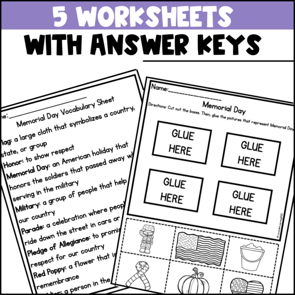 Memorial Day Social Studies Activities for Kindergarten & 1st Grade ...