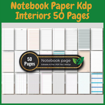 Notebook Paper Kdp Interiors 50 Pages | Made By Teachers