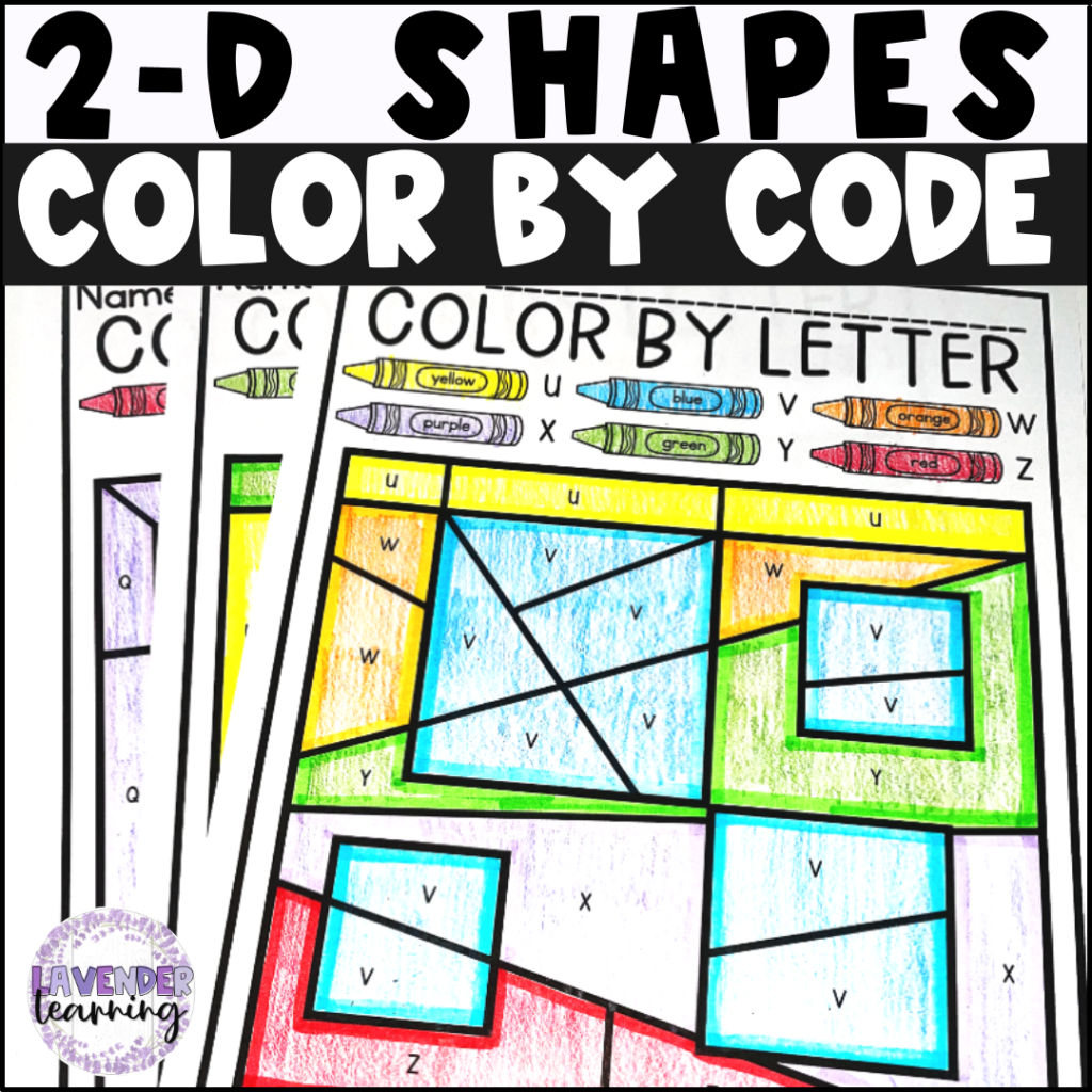 2-D Shapes Color by Code - 2-D Shapes Color by Number - Shapes Color by ...