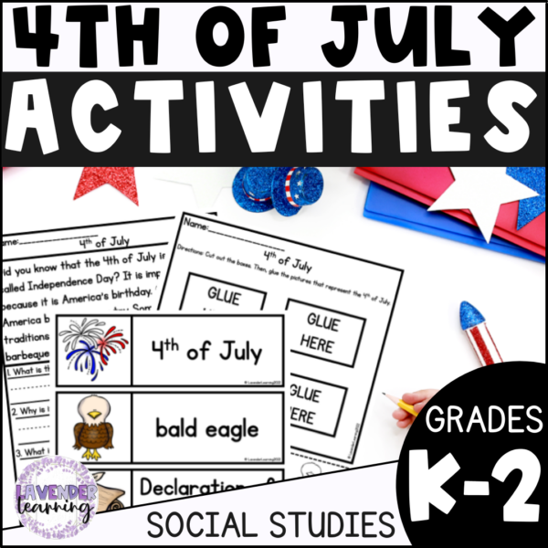 4th of July Social Studies Activities for Kindergarten & 1st Grade ...
