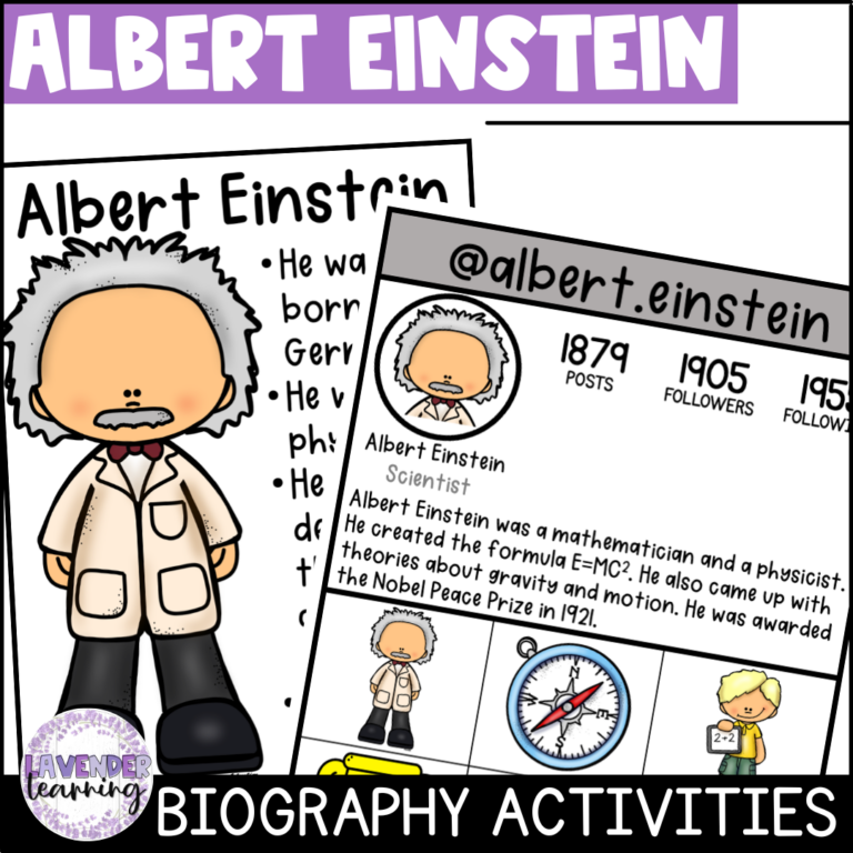 Albert Einstein Biography Activities, Flip Book, & Report for ...