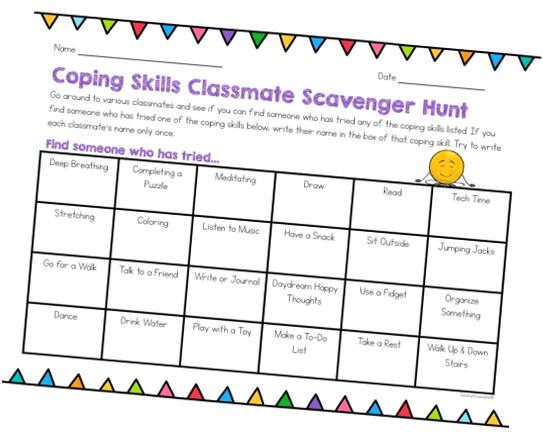Coping Skills Scavenger Hunt | Made By Teachers