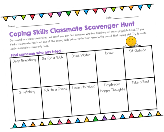 Coping Skills Scavenger Hunt | Made By Teachers