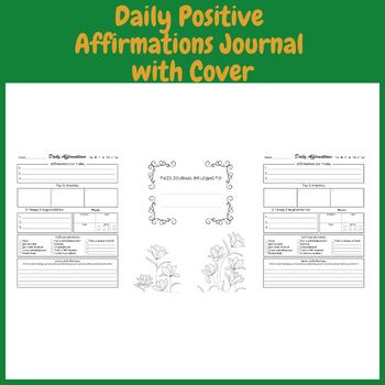 Daily Positive Affirmations Journal with Cover | Made By Teachers