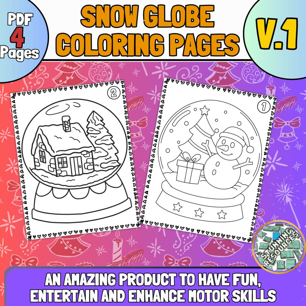 Snow Globe Coloring Pages V.1 | Made By Teachers