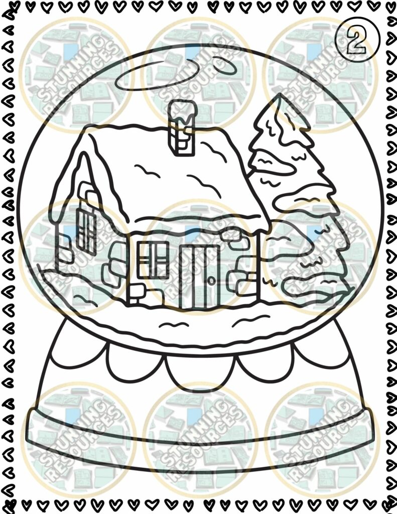 Snow Globe Coloring Pages V.1 | Made By Teachers