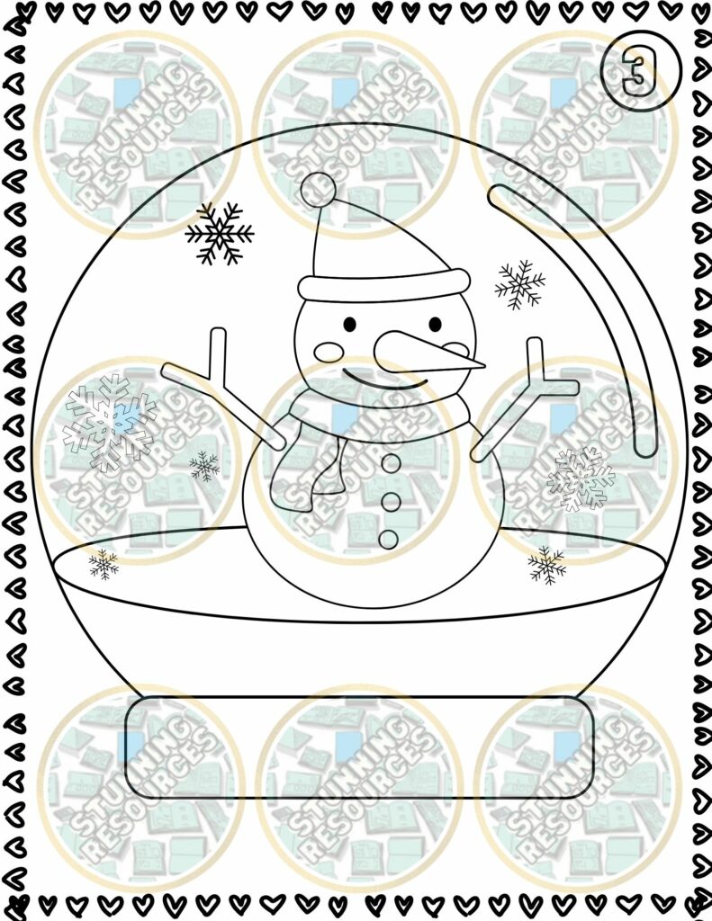 Snow Globe Coloring Pages V.1 | Made By Teachers