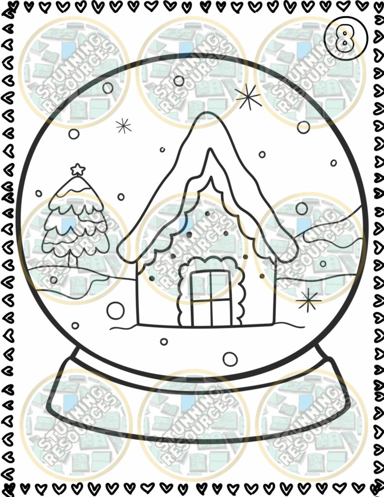 Snow Globe Coloring Pages V.2 | Made By Teachers