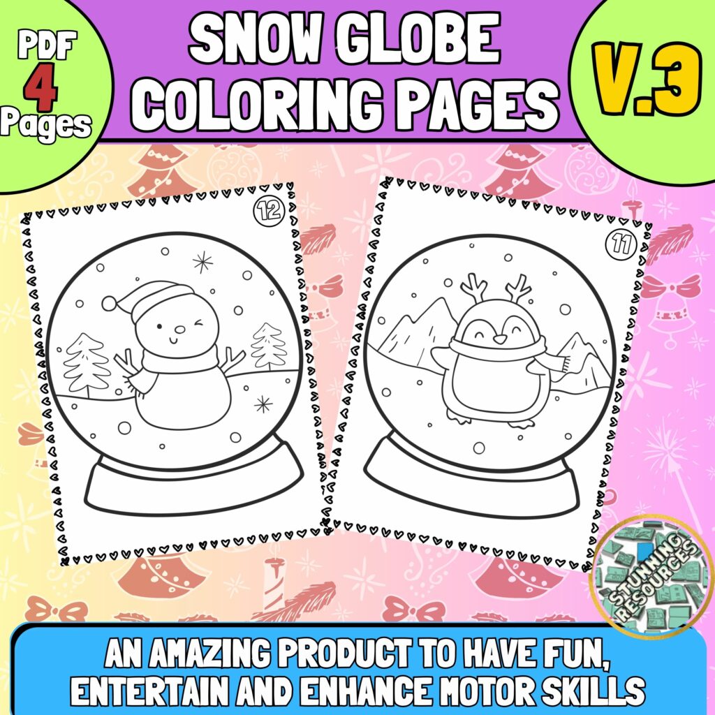 Snow Globe Coloring Pages V.3 | Made By Teachers