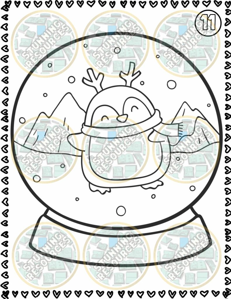 Snow Globe Coloring Pages V.3 | Made By Teachers