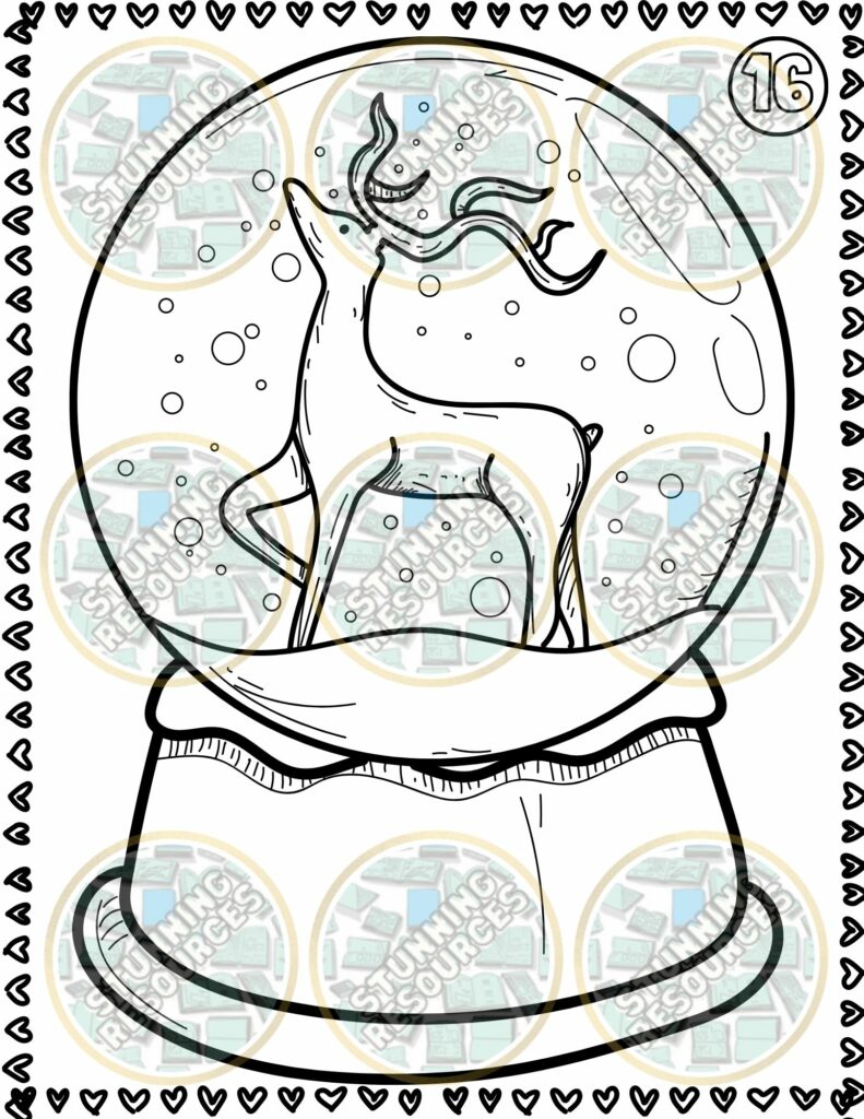 Snow Globe Coloring Pages V.4 | Made By Teachers