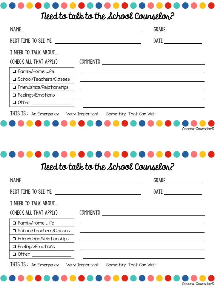 School Counselor Referral Forms | Made By Teachers
