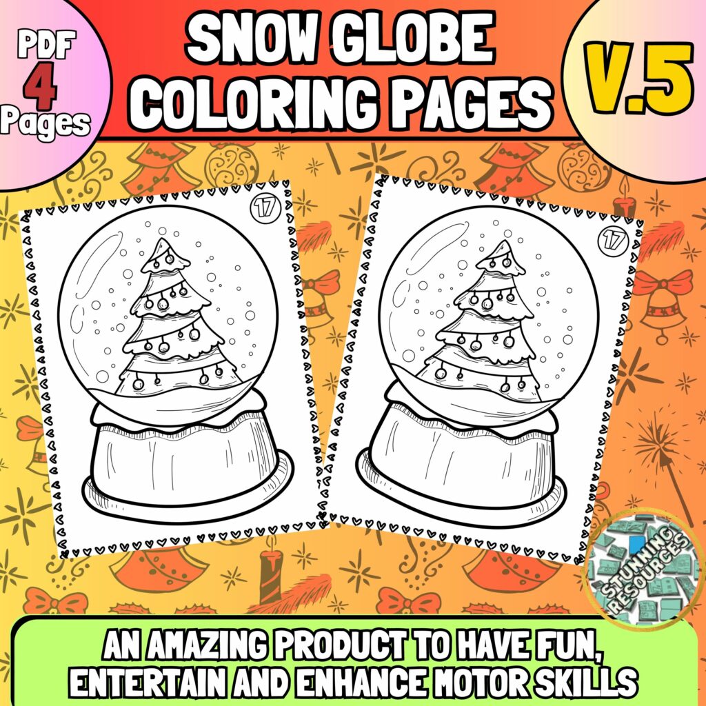 Snow Globe Coloring Pages V.5 | Made By Teachers