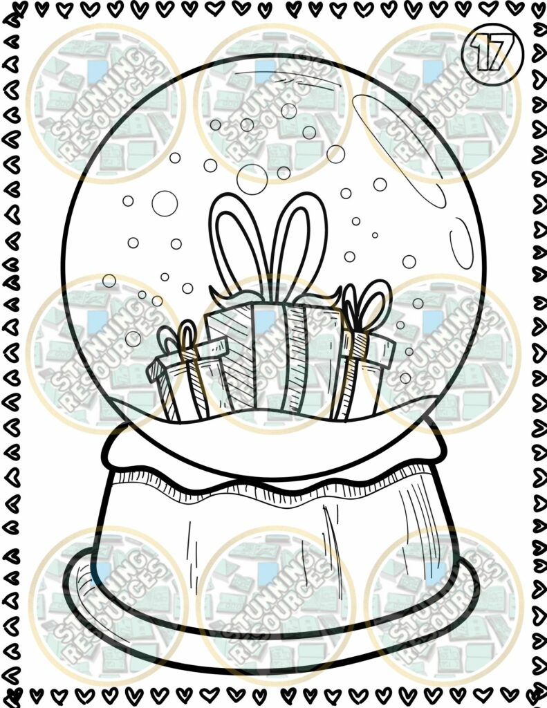 Snow Globe Coloring Pages V.5 | Made By Teachers