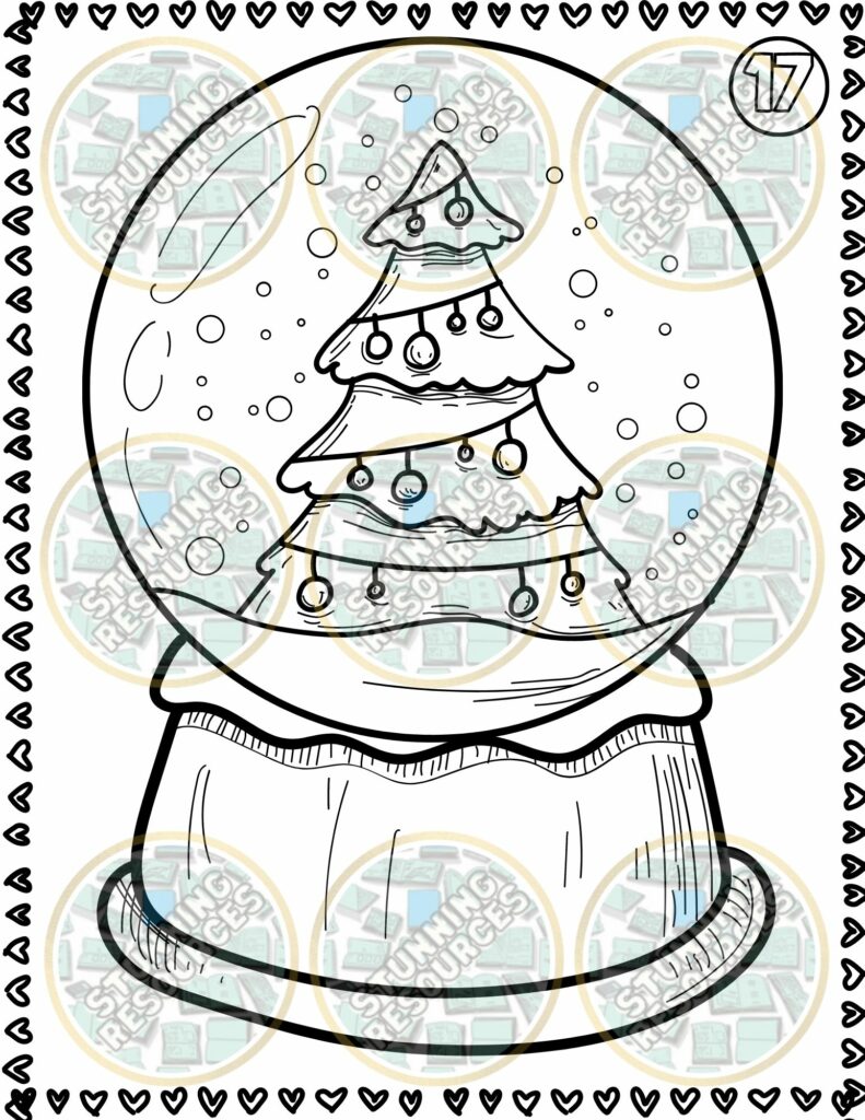 Snow Globe Coloring Pages V.5 | Made By Teachers