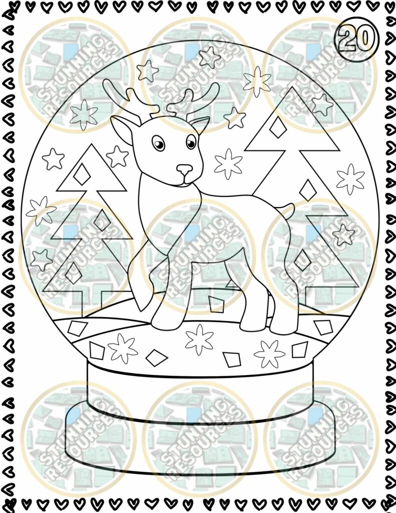 Snow Globe Coloring Pages V.5 | Made By Teachers
