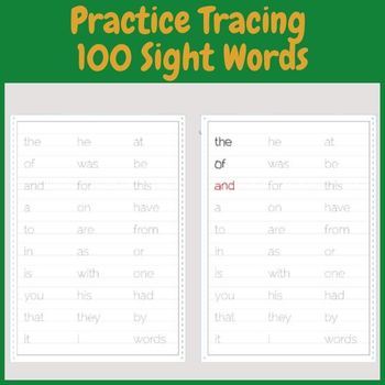 Practice Tracing 100 Sight Words | Made By Teachers