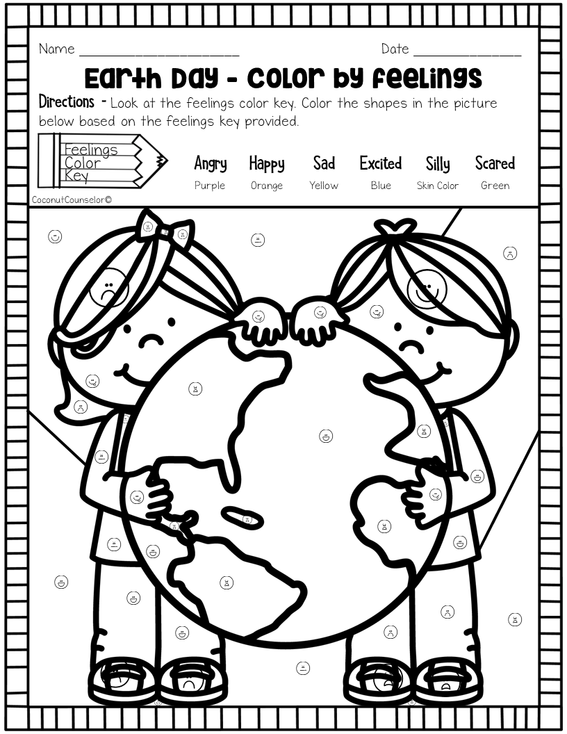 Earth Day Color by Feeling Worksheets | Made By Teachers