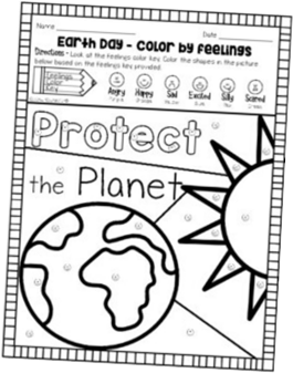 Earth Day Color by Feeling Worksheets | Made By Teachers