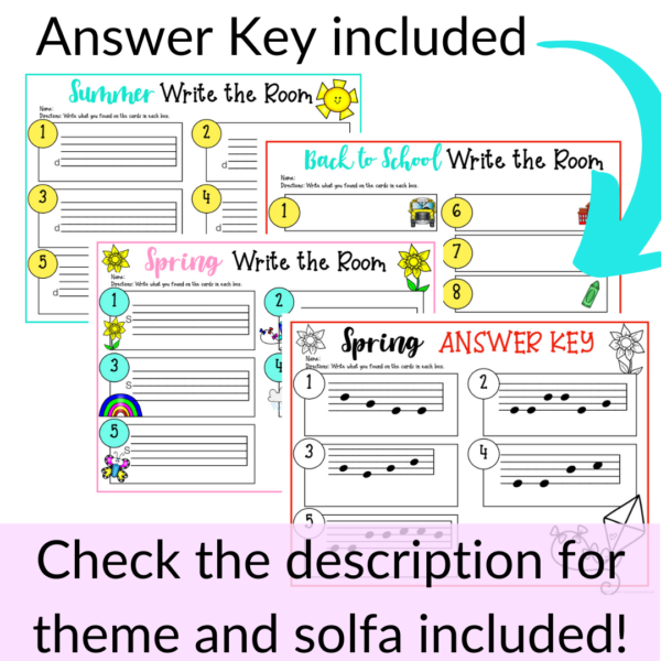 Spring Melody Write the Room Solfege Patterns BUNDLE for Elementary ...