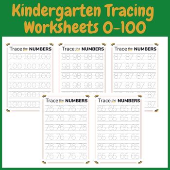 Kindergarten Tracing Worksheets 0-100 | Made By Teachers