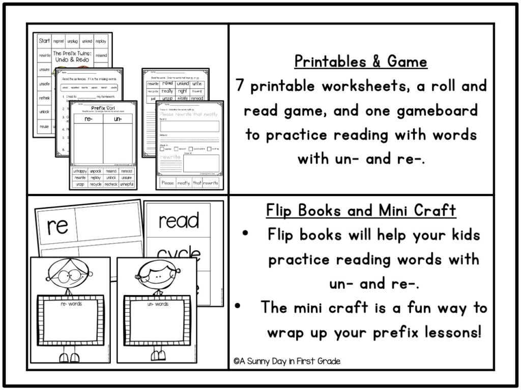 Prefixes UN- & RE- Printables, Center & Games | Made By Teachers
