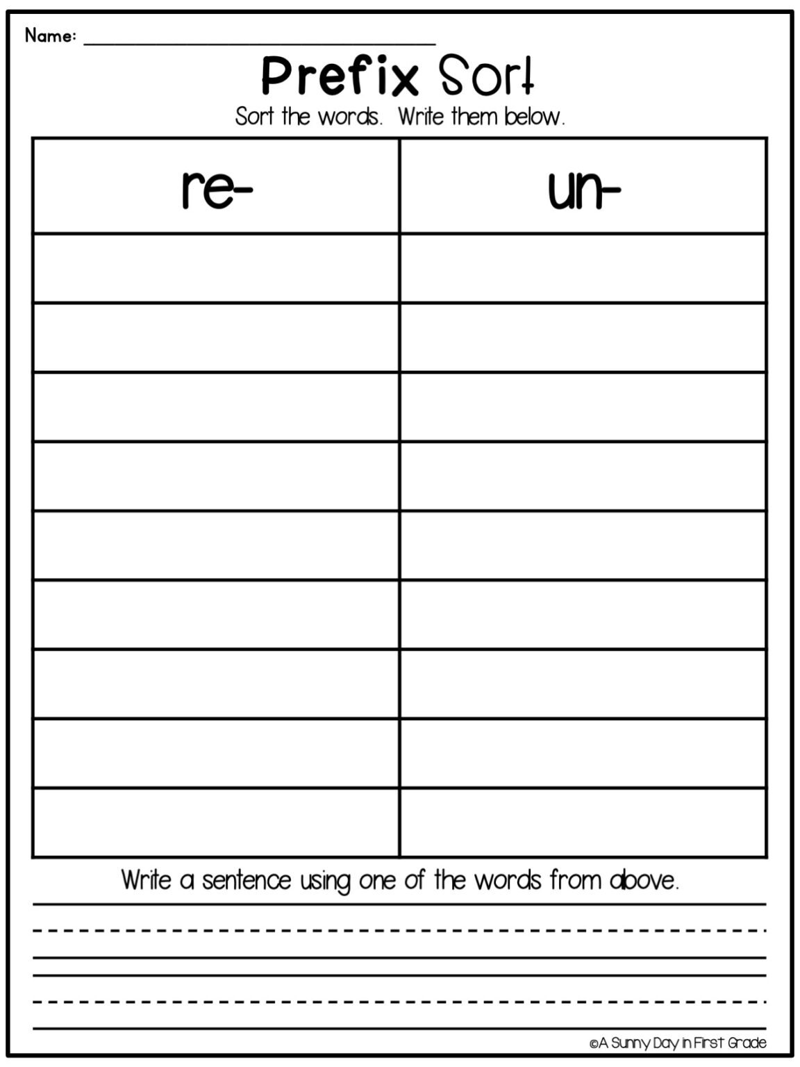 Prefixes UN- & RE- Printables, Center & Games | Made By Teachers