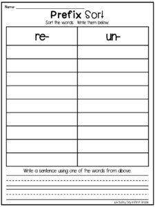 Prefixes UN- & RE- Printables, Center & Games | Made By Teachers