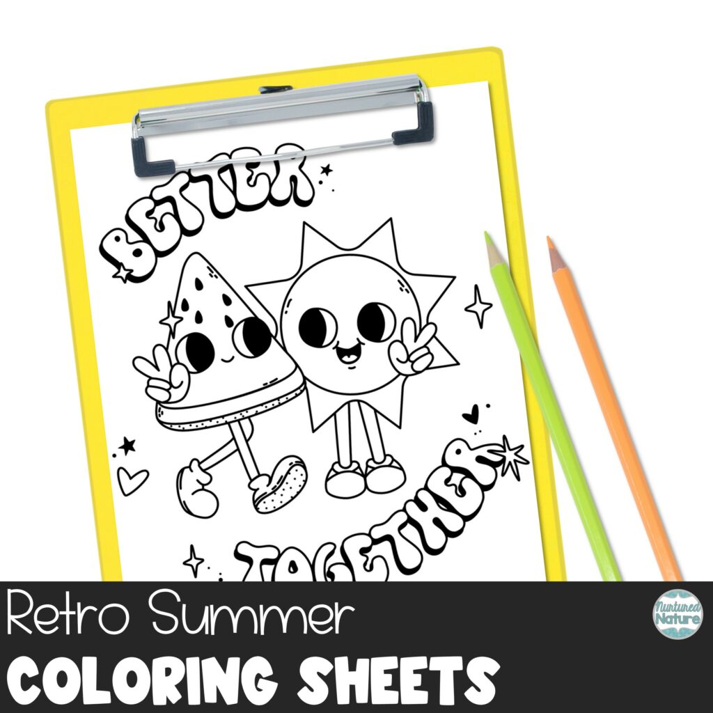 Groovy Retro Summer Coloring Pages | Made By Teachers